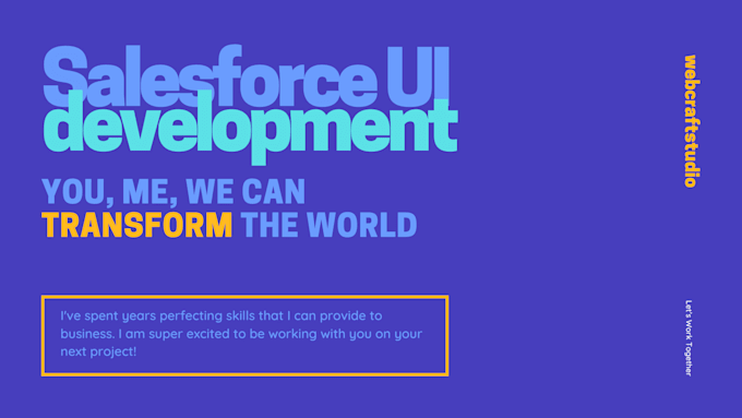 Do salesforce ui development, lwc, slds and custom design by Webcraftstudio | Fiverr