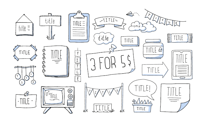 Write and draw 3 cute doodle titles by Javenwilson1029 | Fiverr