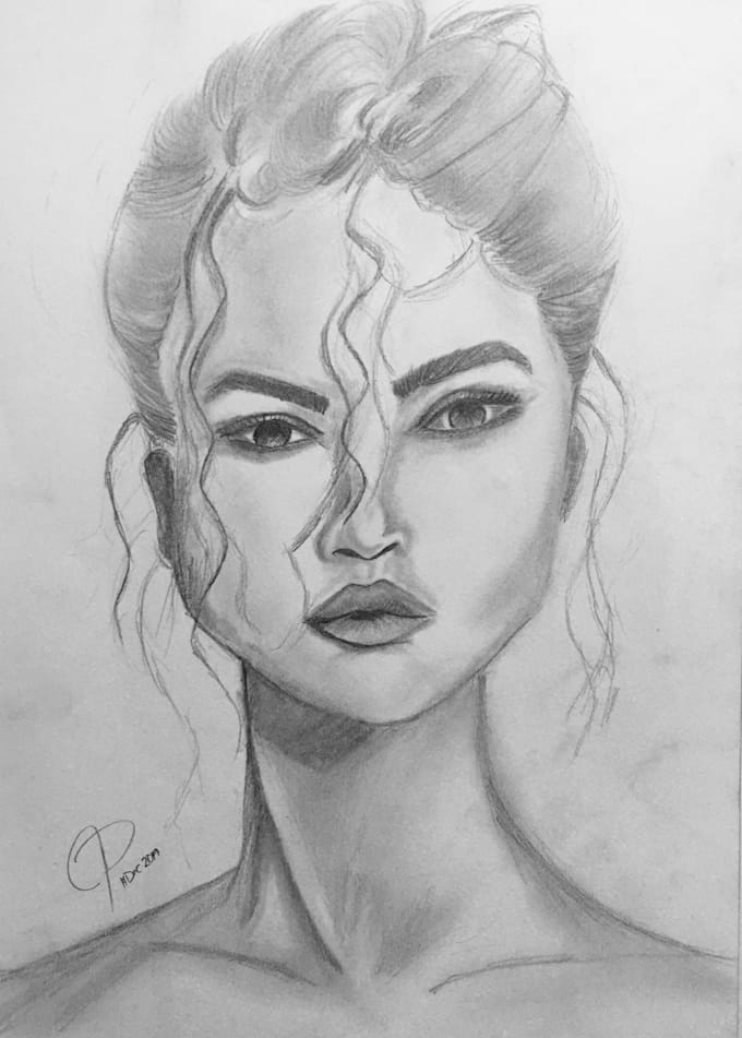 Draw a pencil drawing of you by Artby_jeahan | Fiverr