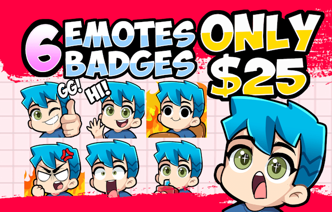 Design cool custom twitch emote for your channel by Ryjalshutanto | Fiverr