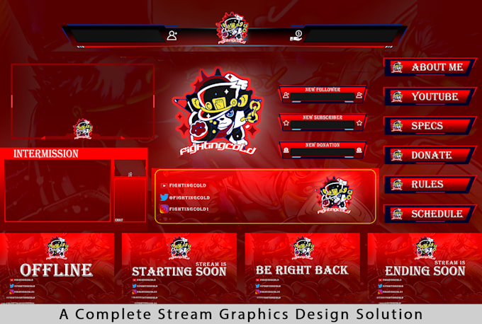 Design custom twitch or mixer overlay animated for stream by ...