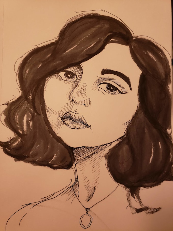 Portrait inking drawing that is realistic by Pandaharris357 | Fiverr
