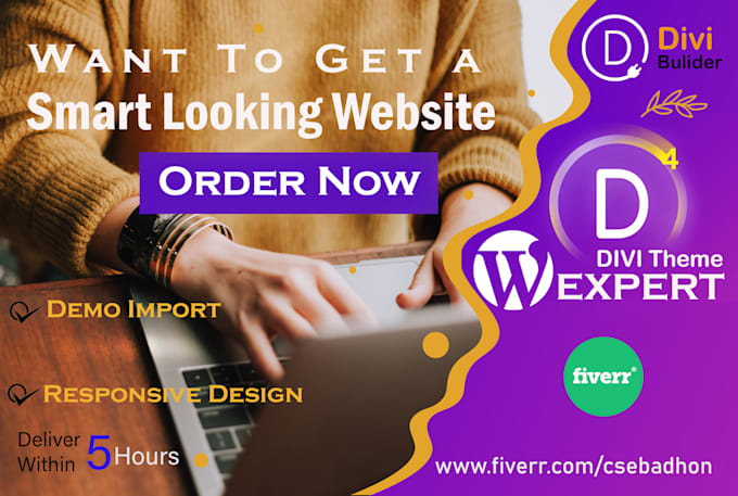 Design your divi website using divi theme with divi builder by Csebadhon | Fiverr