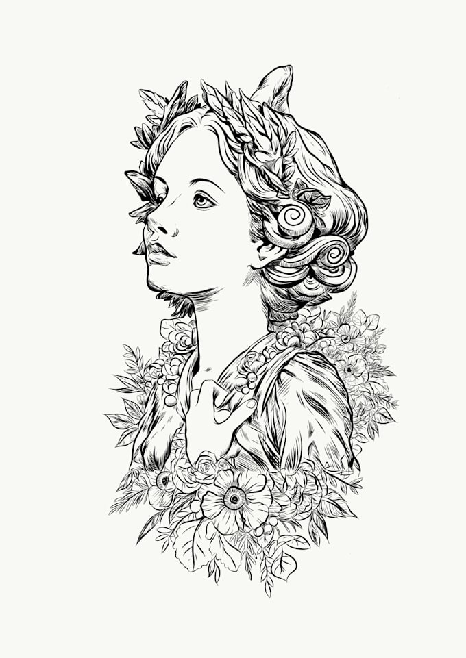 Create artistic line art illustration by Washshap | Fiverr