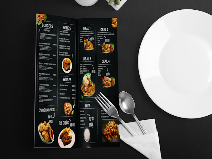 Design the best menu card required by the buyers by Usmankbutt | Fiverr