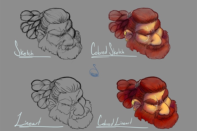 Draw a headshot of your character by Sirenamesa | Fiverr