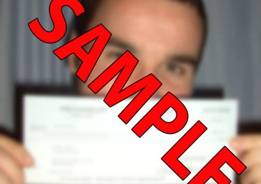 Send you a close up image of me holding a clickbank check, and write a ...