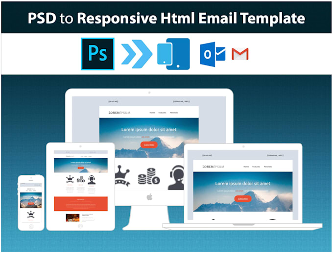 Convert a psd email design to responsive html by Acara26 | Fiverr
