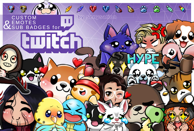 Draw Cute Custom Emotes And Badges By Senysation Fiverr