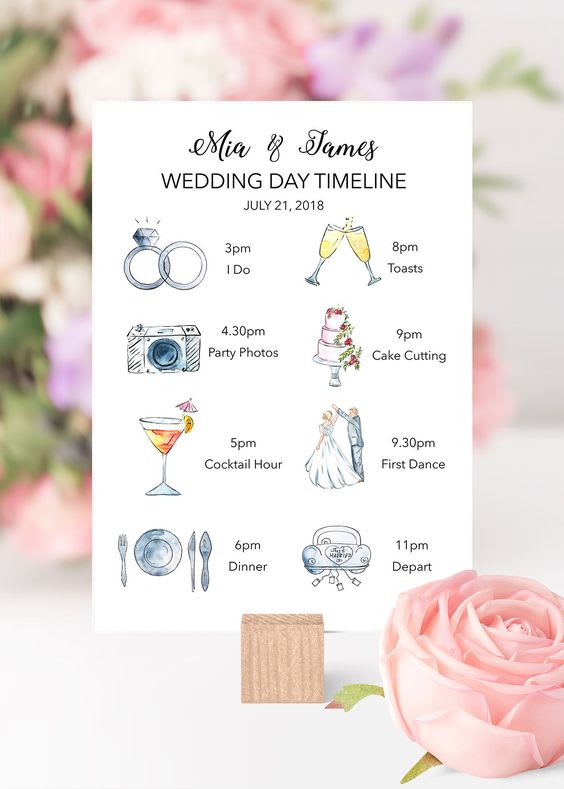 Design cute weddings timeline template by Nefrida | Fiverr