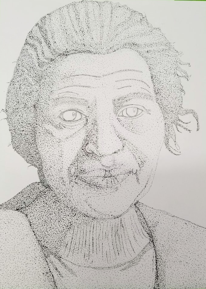 Create a realistic ink portrait using stippling by Nyah_94 | Fiverr