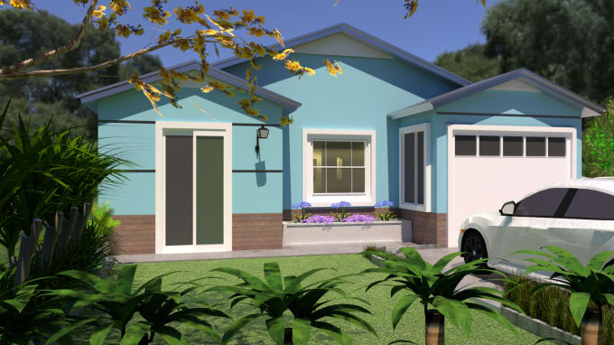 3d modeling home design rendering by Coolsunset | Fiverr