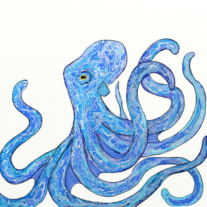 Create cool octopus digital painting by Repsolryder | Fiverr