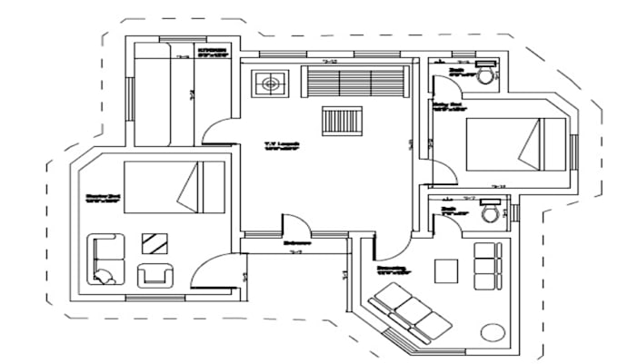 Creative autocad 2d house plane by Riaz109 | Fiverr