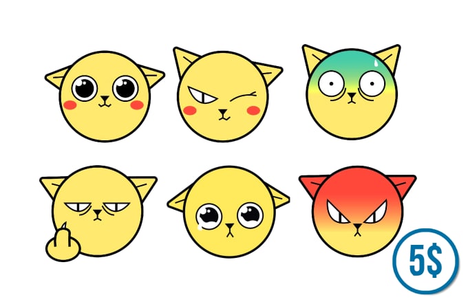 Create a sticker pack for telegram with emotions of your character by ...