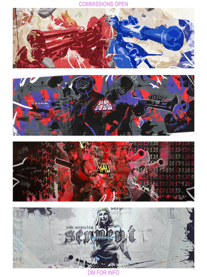 Design you a custom twitter header or youtube banner by Andreugene | Fiverr