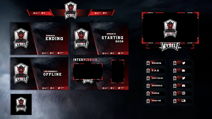 Design twitch and mixer overlay for your stream by Sujnart | Fiverr