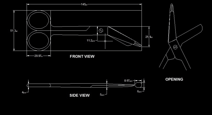 Do surgical instruments 2d drawings in autocad by Nafeesahmedbutt | Fiverr