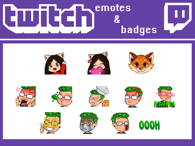 Create twitch emotes and badges by Emma_waika | Fiverr