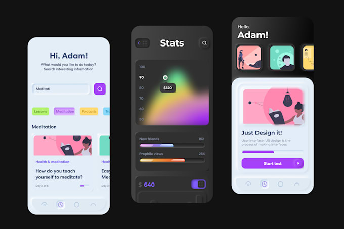 Design neomorphism or simple app ui ux by Shavydesigns | Fiverr