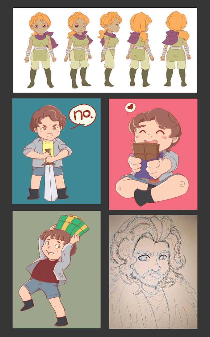 Create simple character illustrations by Jourriza | Fiverr