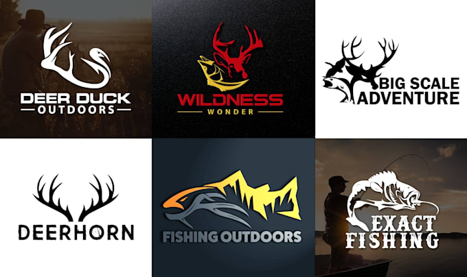Design modern hunting and fishing logo by Designexpert98 | Fiverr