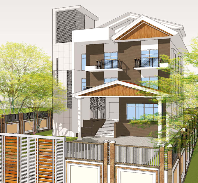 Do 3d model using sketchup by Shahelafarhana | Fiverr