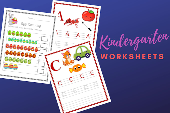 Design awesome preschool and kindergarten worksheets by Hiraheer | Fiverr