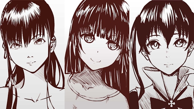 Draw anime style line art by Iamkavy | Fiverr