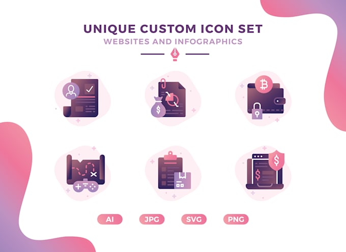 Design unique custom icons by Mollymp_design | Fiverr