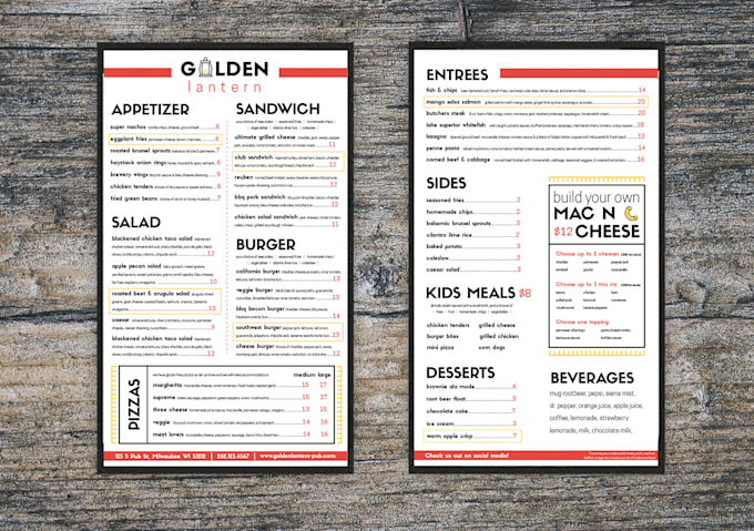 Design an eye catching menu by Hannahjacobs11 | Fiverr