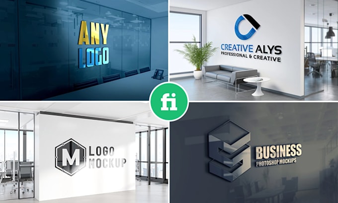 Do 100 realistic office interior branding logo mockups design by ...