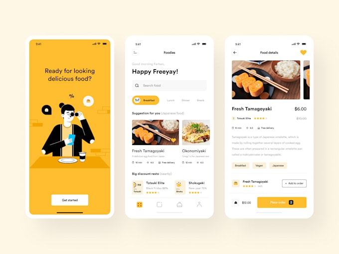 Design ui ux for your food restaurant app by Lifustudio | Fiverr