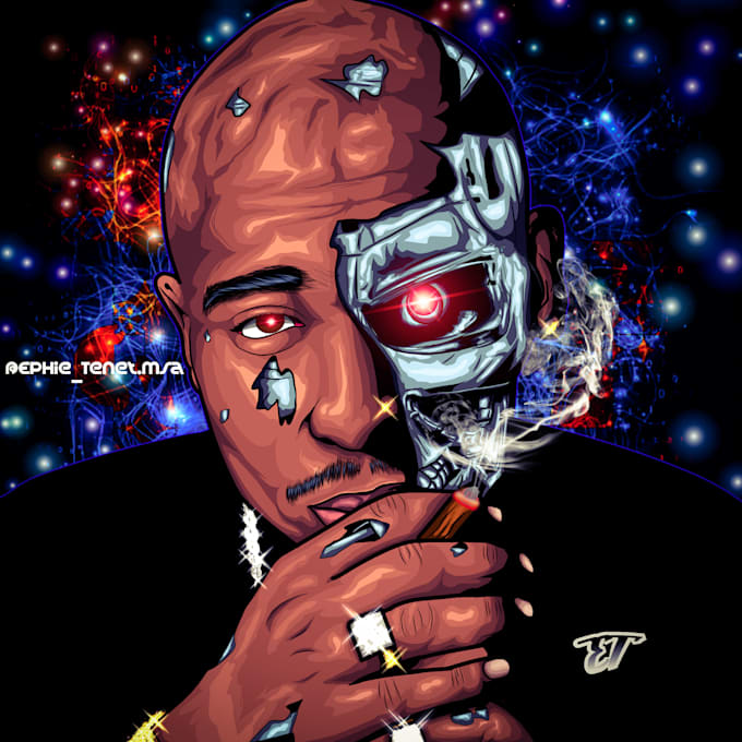 Draw you as half human, half terminator or cyborg by Ephie_tenet_msa ...