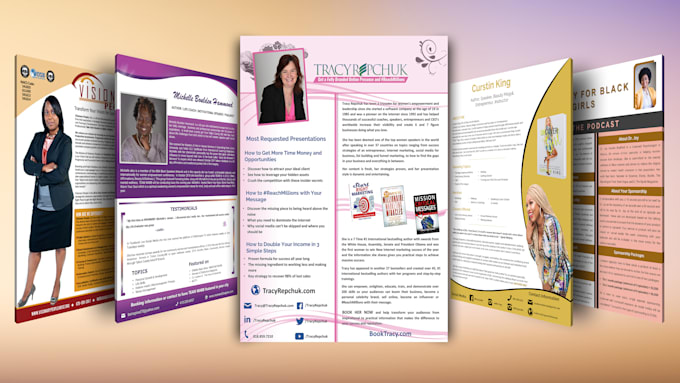 Design professional speaker one sheet, epk, media kit within 24 hours ...