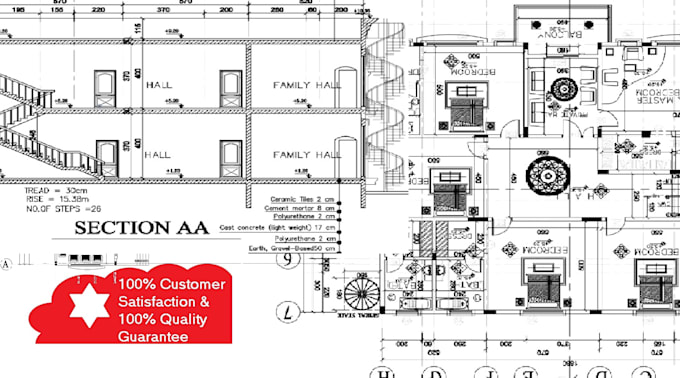 Draw architectural floor plan blueprint in autocad by Autocadceo | Fiverr