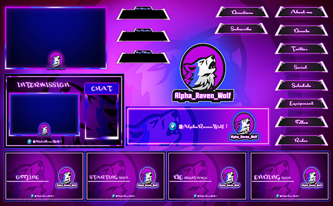 Design twitch, mixer overlays and mascot logo for your stream package ...