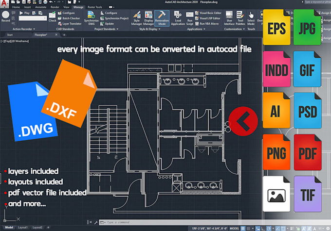 Create auto cad drawings from pdf, jpeg, png or others by Arsonalda ...