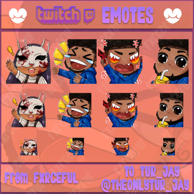 Draw Cute Custom Emotes And Badges By Fxrceful Fiverr
