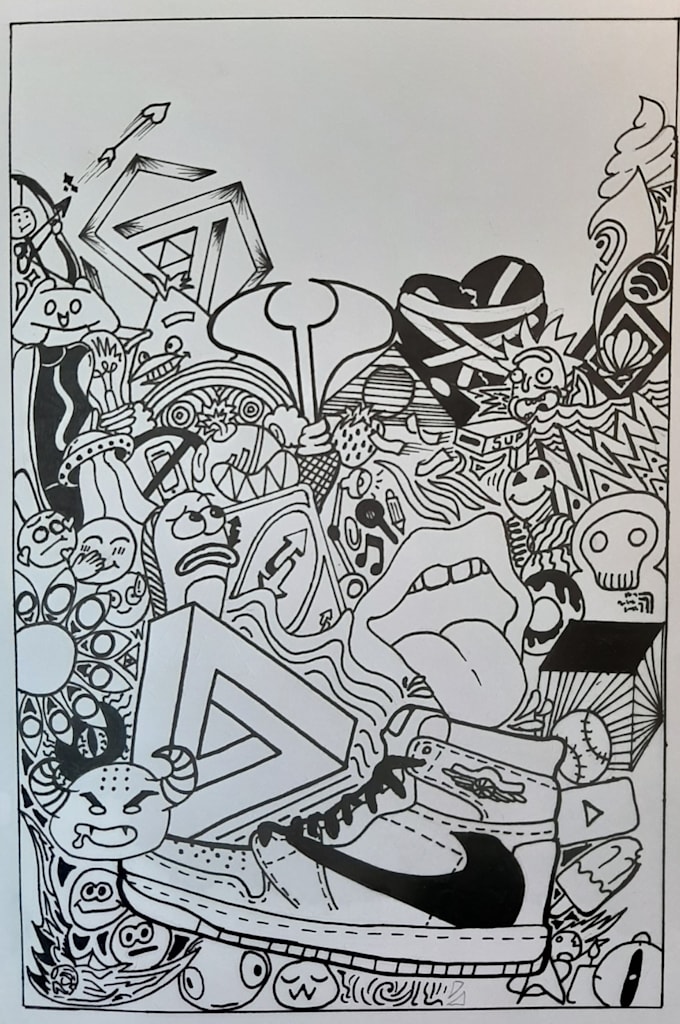 Draw a doodle on a a4 or a a5 paper by Pandrei2 | Fiverr