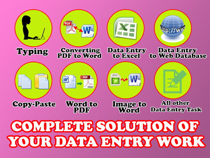 Complete any type of data entry work, 3 hours with accuracy by ...