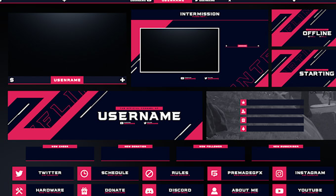 Design twitch or mixer overlay and logo for your stream by Moiezkhan ...