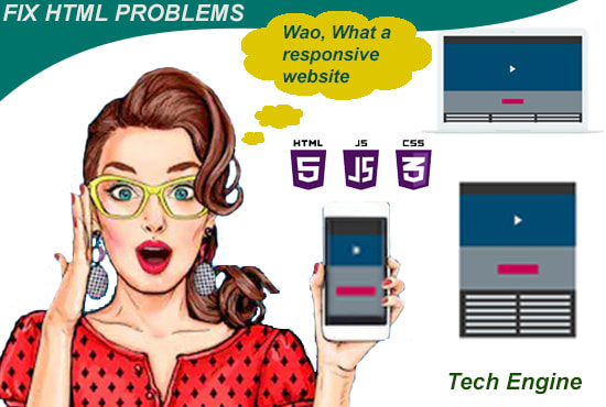 Fix your problems in html css jquery by Tech_engine | Fiverr