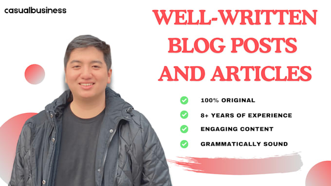 Write an entertaining article or blog post for you by Casualbusiness ...