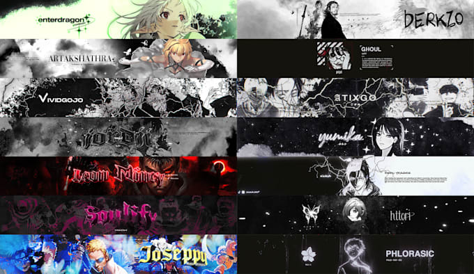 Design an edgy anime header or banner by Anh9000 | Fiverr