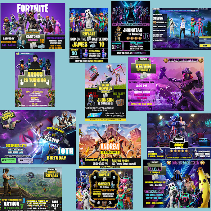 Make fortnite invitation cards by Gamudonly | Fiverr