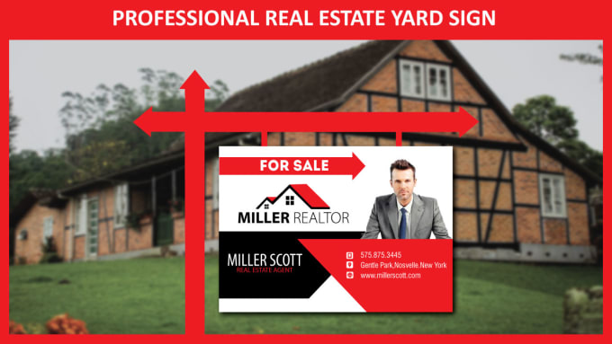 Design professional real estate yard sign by Zubair_graphic | Fiverr