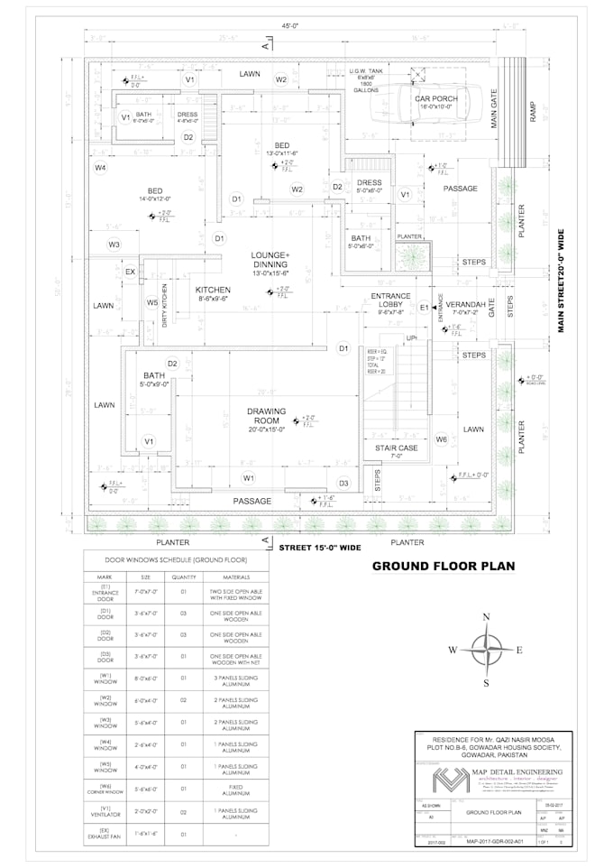 Create a detailled architectural design and plan using autocad by ...
