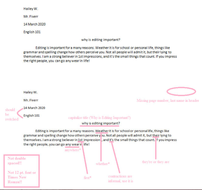 Edit a high school level paper by Dehidratedwater | Fiverr