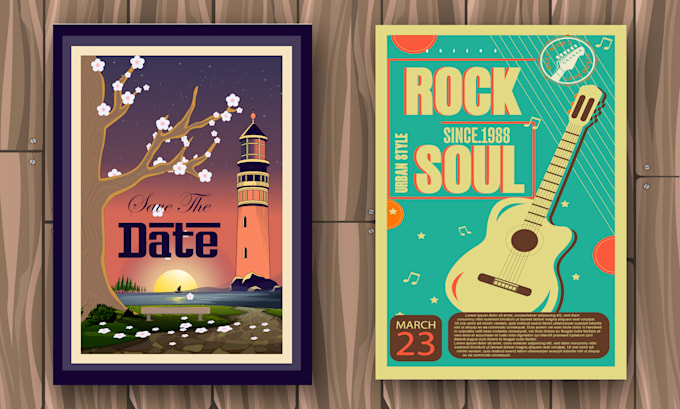 Design attractive retro vintage poster, flyer, banner, logo or sticker ...